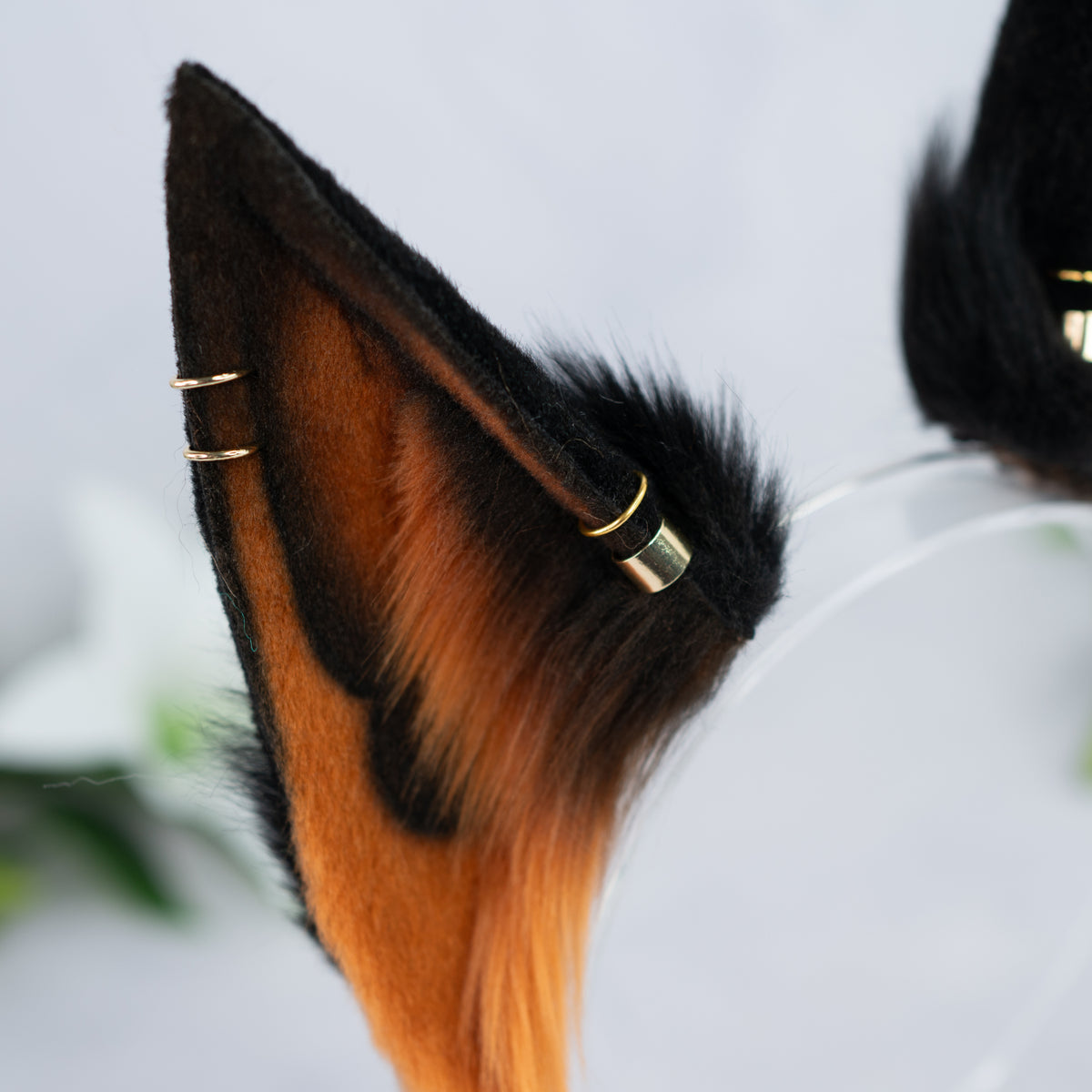 Melanistic fox ears with Piercings – lumitales